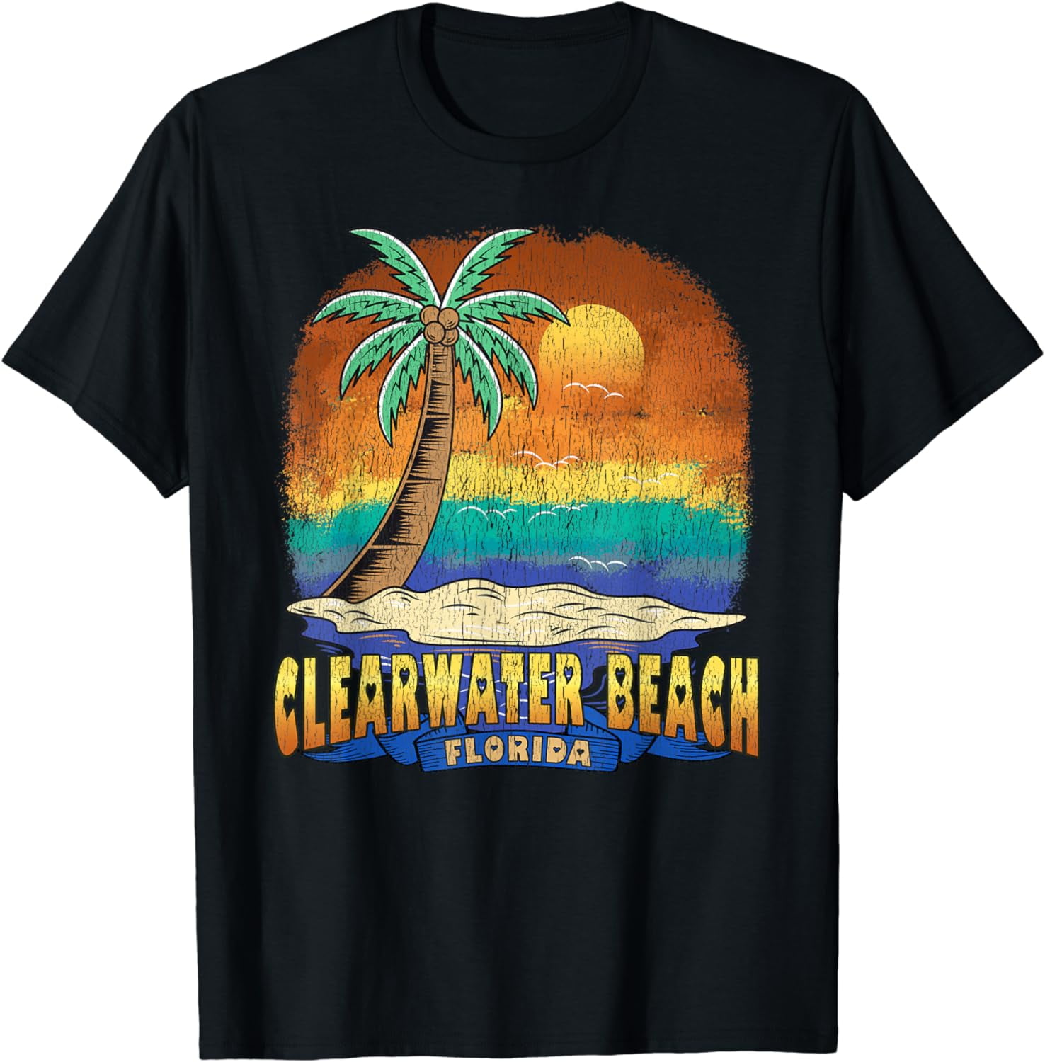 CLEARWATER BEACH FLORIDA | Vintage Distressed Souvenir T-Shirt ...