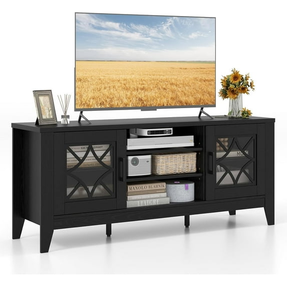 CLEEMAN Modern Farmhouse TV Stand for TVs up to 65”, Entertainment ...