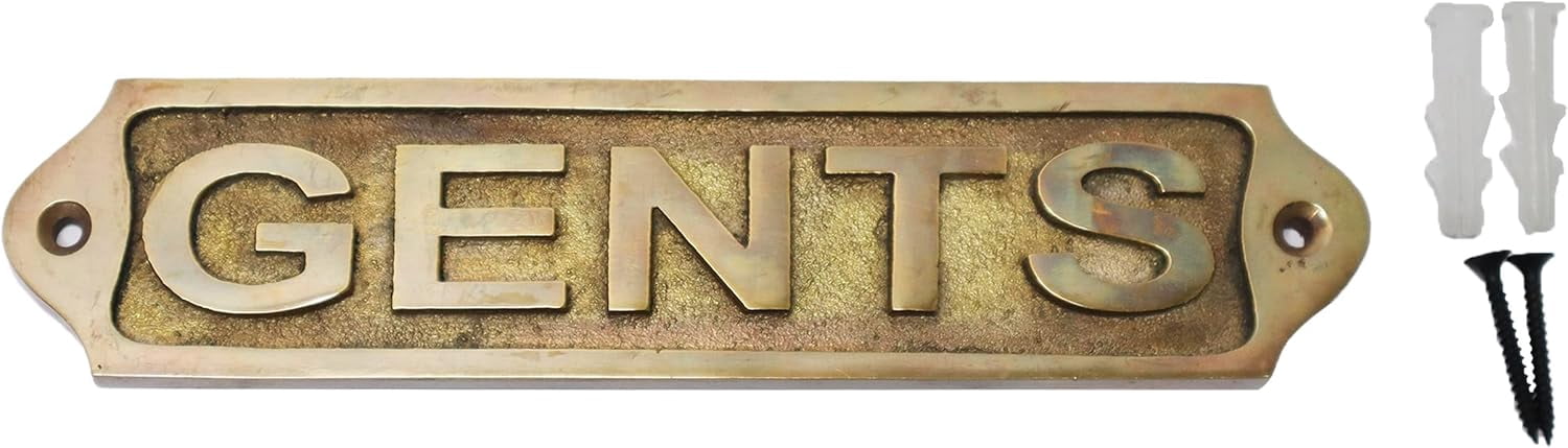 CLEENTABLE Sam Star Brass Metal Door Sign Plaques | Antique Finish ...