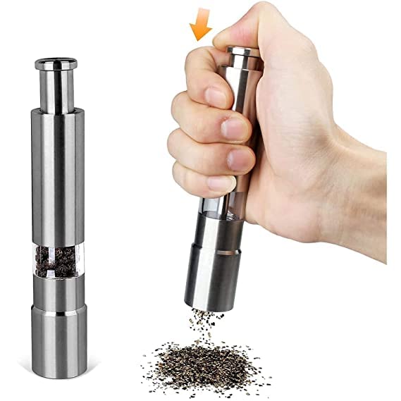 CLEMATIS Salt and Pepper Grinder Stainless Steel Salt and Pepper Set ...