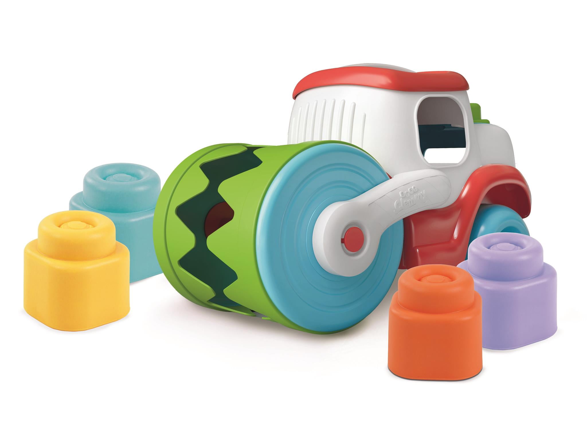 Clementoni Sensory Steamroller Brick Eater Roller with 6 Clemmy Blocks ...