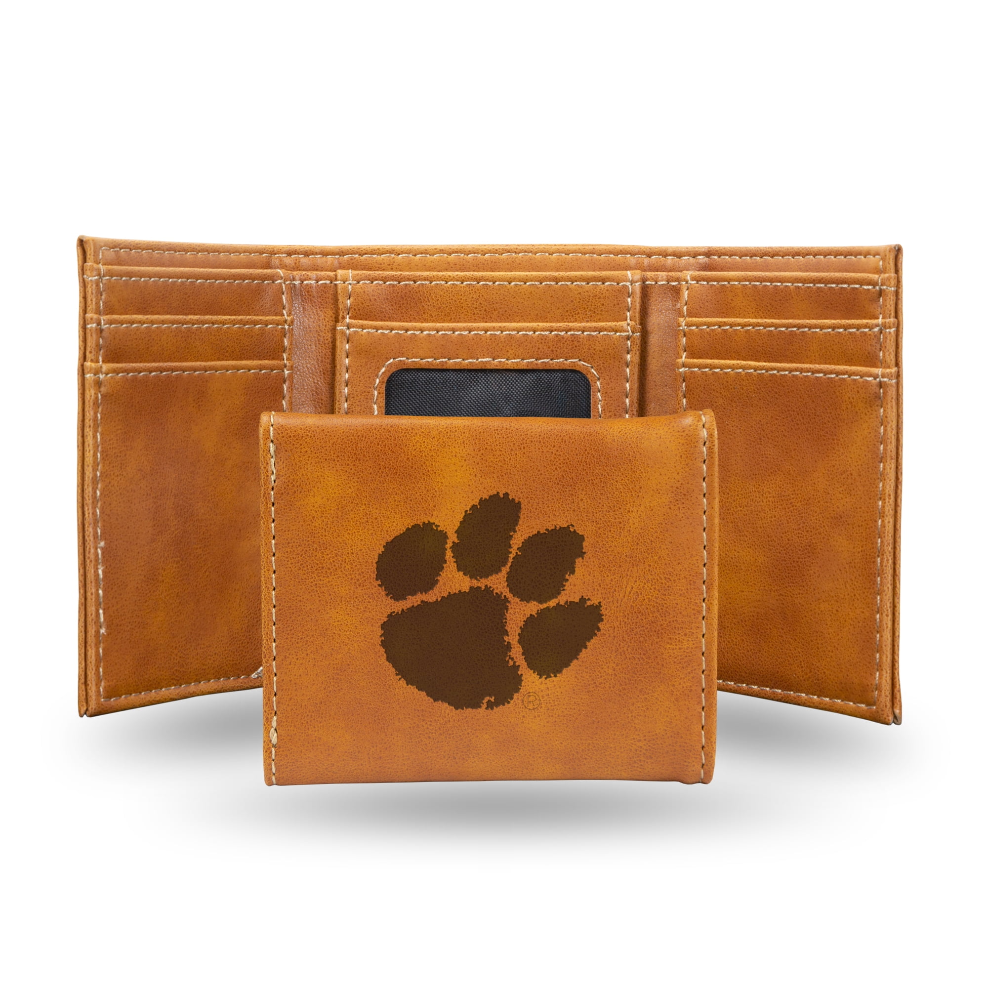 CLEMSON LASER ENGRAVED BROWN TRIFOLD WALLET - Walmart.com