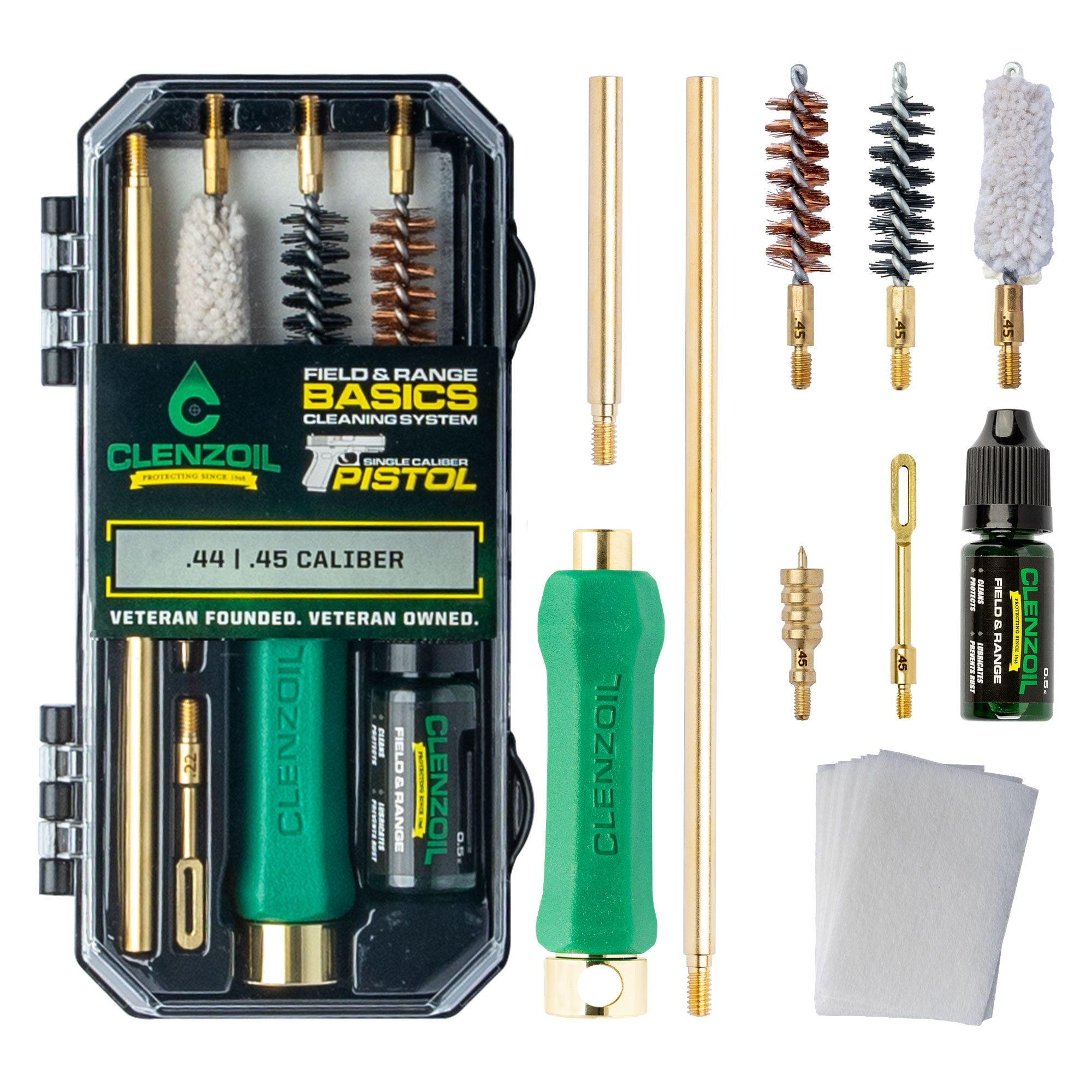 CLENZOIL Field & Range Pistol Basics 44 & 45 Caliber Cleaning Kit - 45 ...