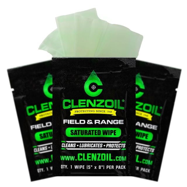 CLENZOIL Field & Range Single-Use Saturated Gun Oil Wipe Packets ...