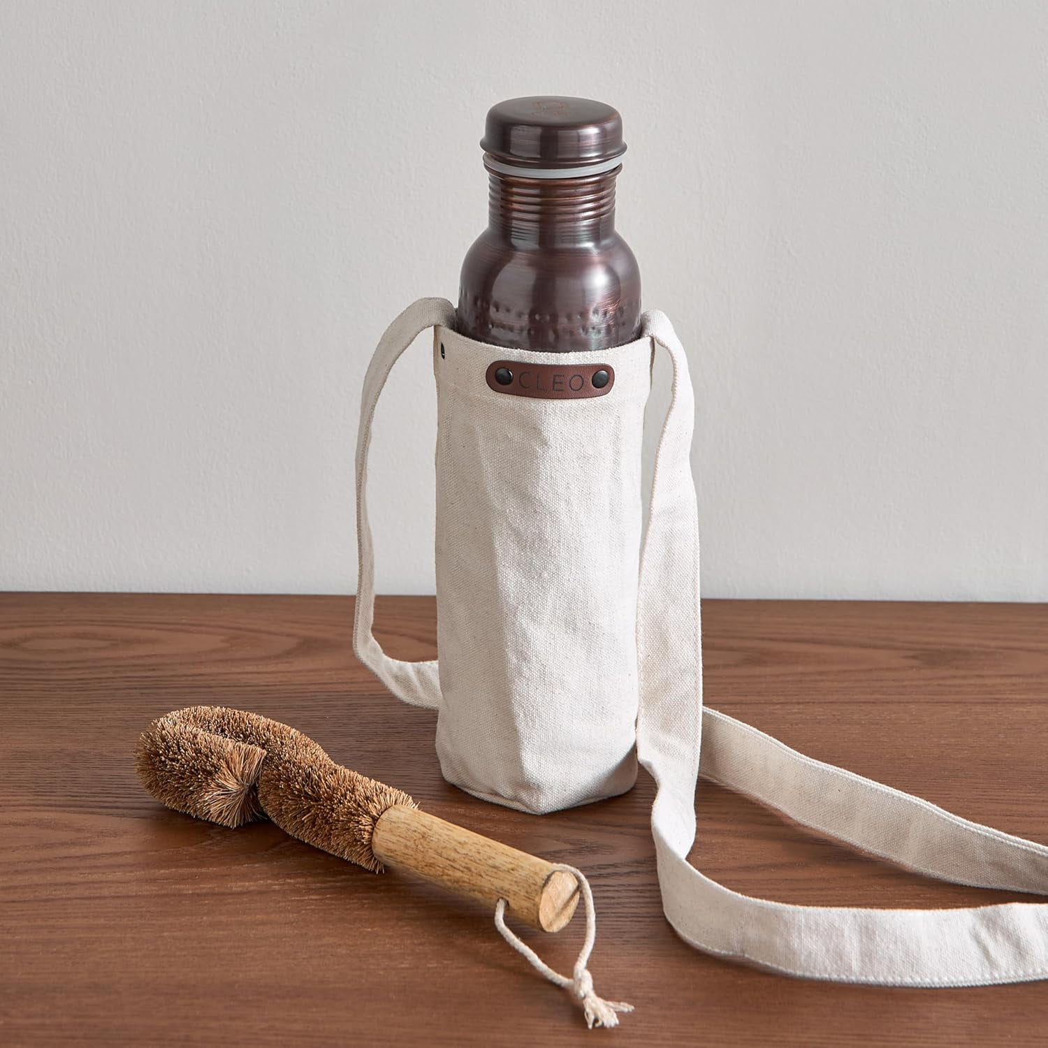 CLEO HOME 100% Pure Copper Water Bottle for Drinking, 32 Oz Large Hammered Ayurvedic Copper ...