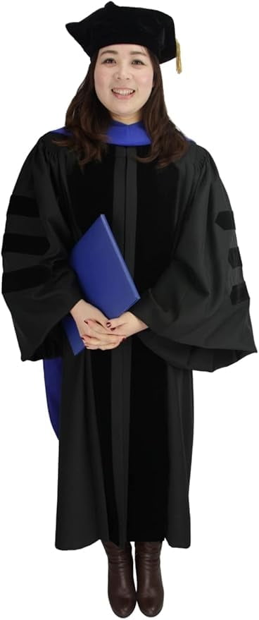 CLERKMANS Deluxe Doctoral Graduation Gown with Tam, Unisex, Gown & Tam ...