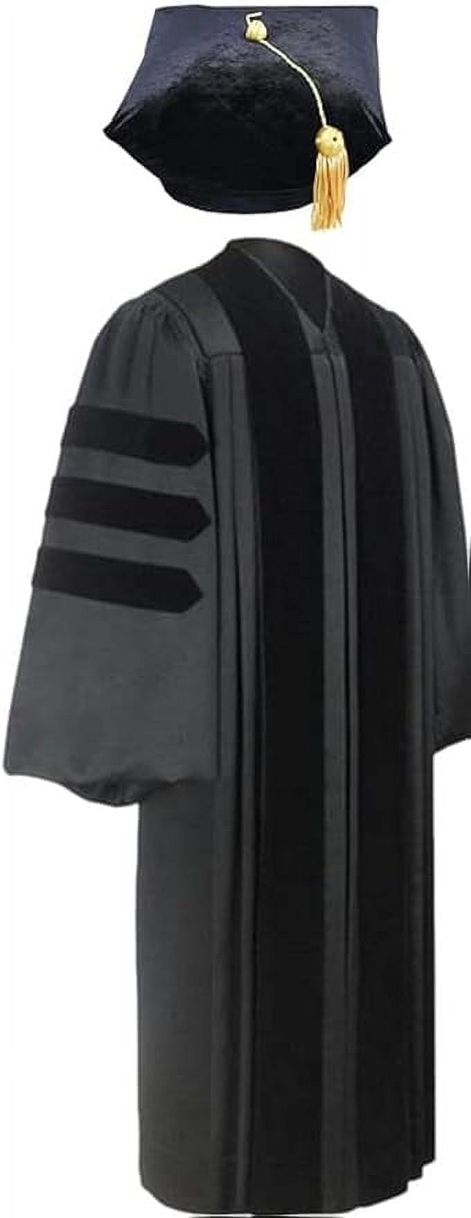 CLERKMANS Deluxe Doctoral Graduation Gown with Tam, Unisex, Gown & Tam ...