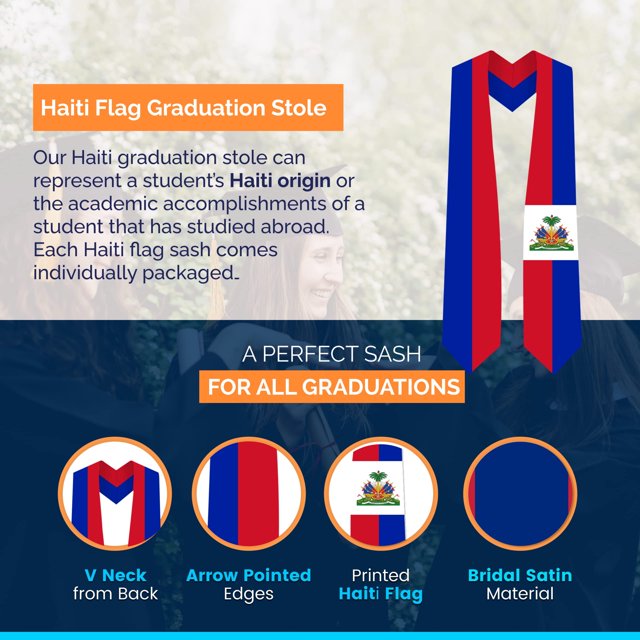 CLERKMANS Flag Graduation Stole - Length & Width Fits All Body Types ...