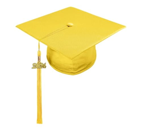 CLERKMANS Unisex Adult Shiny Graduation Cap and Tassel with Year Date ...