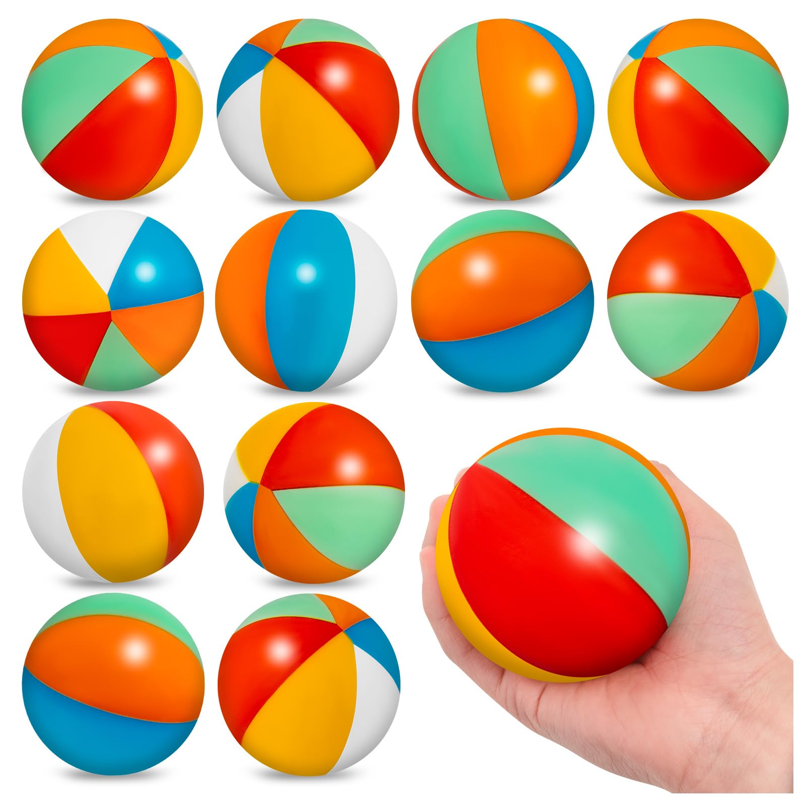 CLESDF Mini Beach Stress Balls for Kids, 36Pcs Rainbow Relief Stress ...