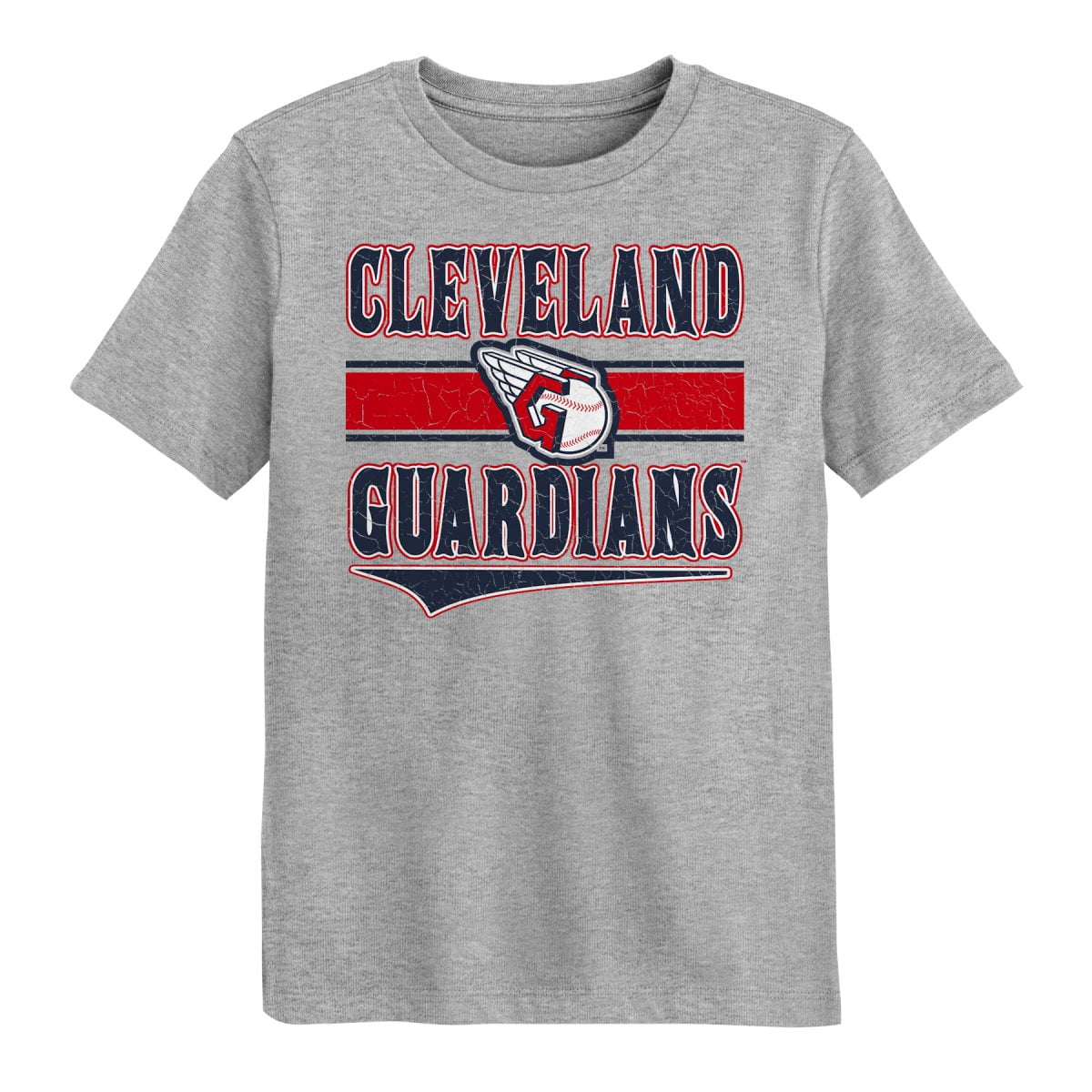 CLEVELAND GUARDIANS Boys Grey Color Cotton Crew Short Sleeve Tee ...