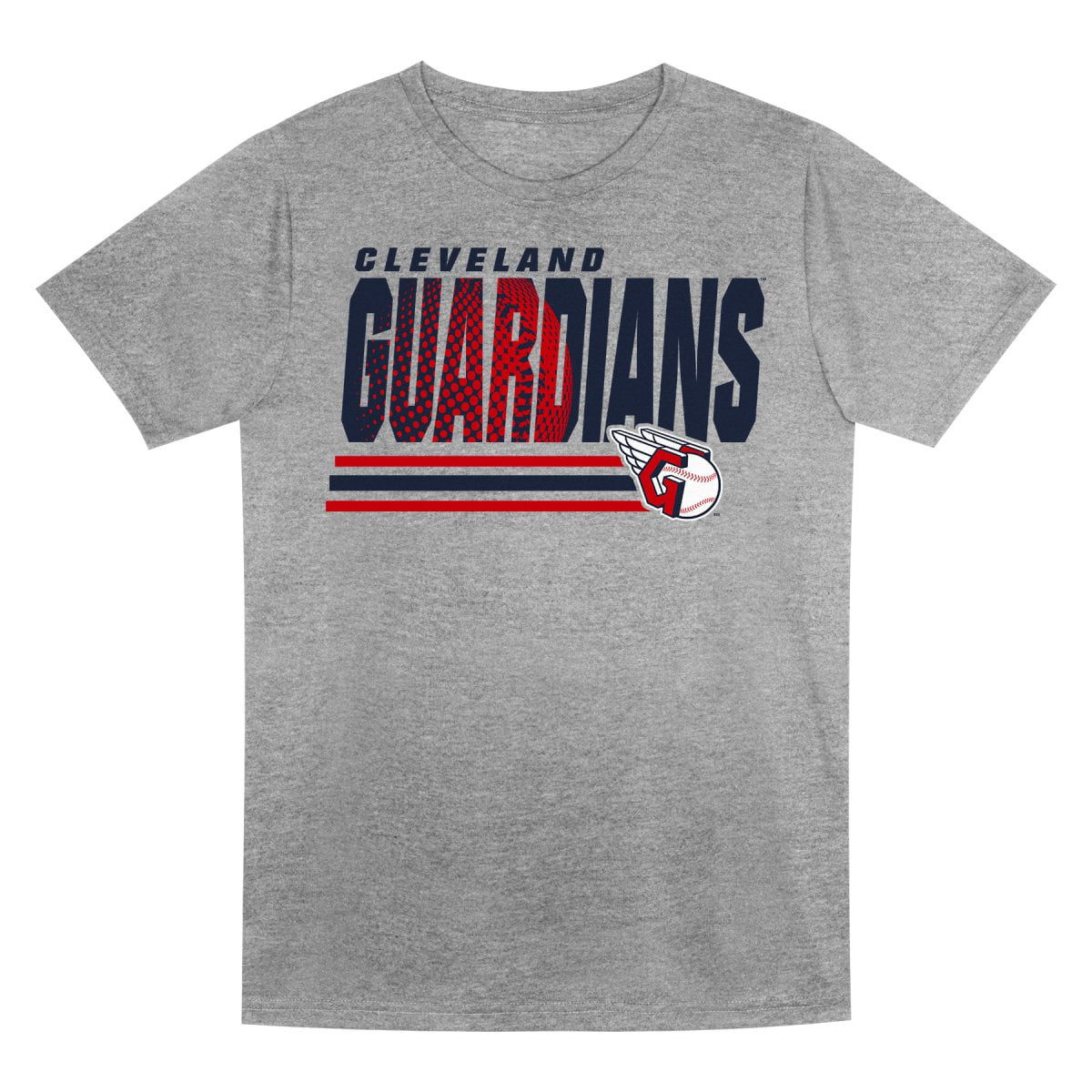 CLEVELAND GUARDIANS Boys Grey Color Synthetic Crew Short Sleeve Tee ...