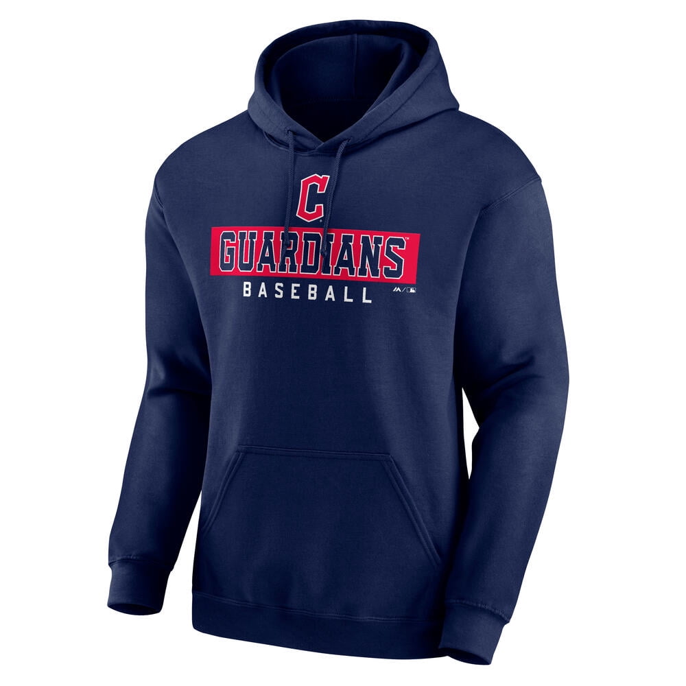 Men's Navy Cleveland Guardians Team Style Fleece Pullover Hoodie ...