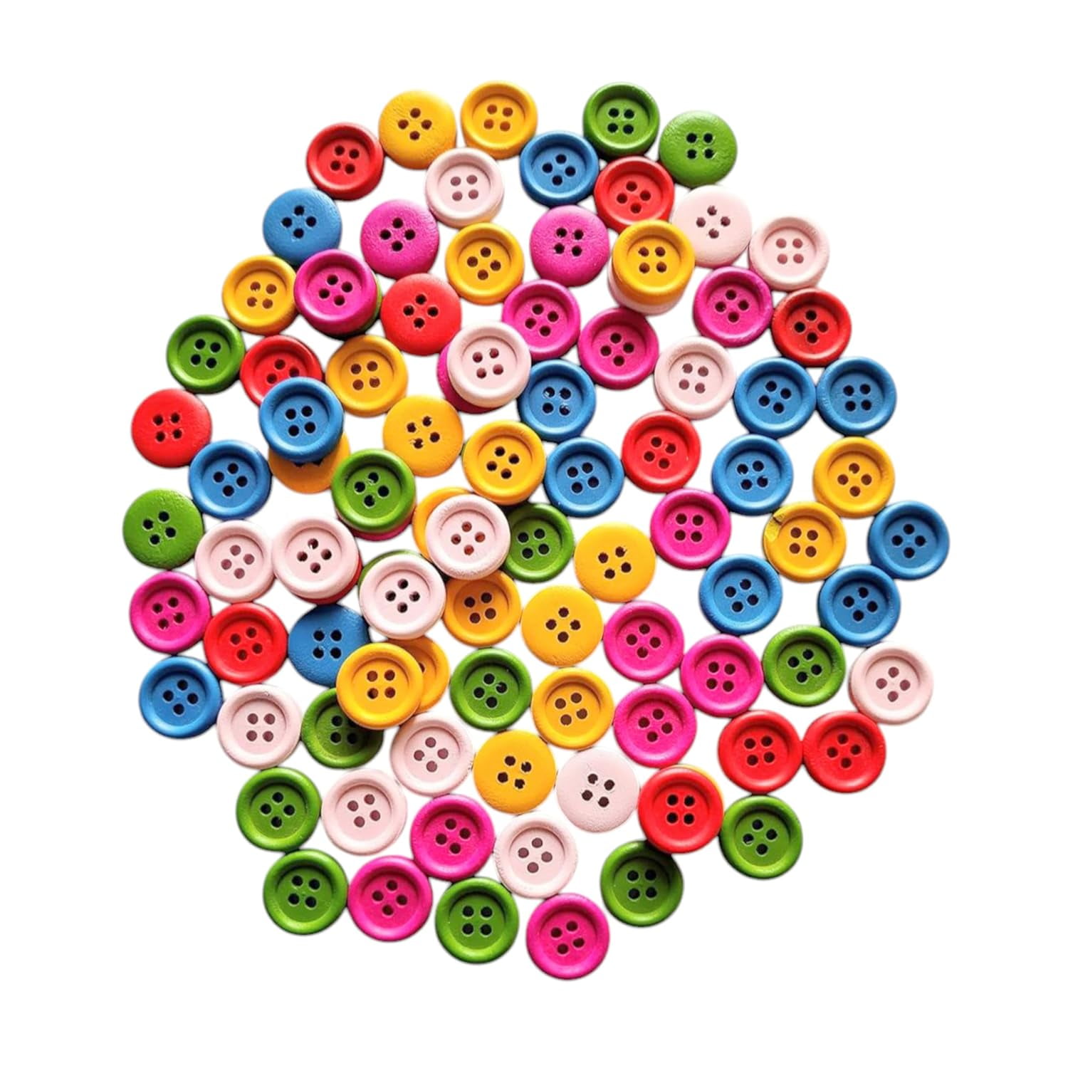 CLEZARO Multicolor Buttons Pack of 100 Buttons Arts and Craft Button ...
