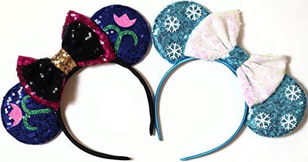 CLGIFT Frozen Inspired Minnie Mouse Ears Headband, Elsa Minnie Ears ...