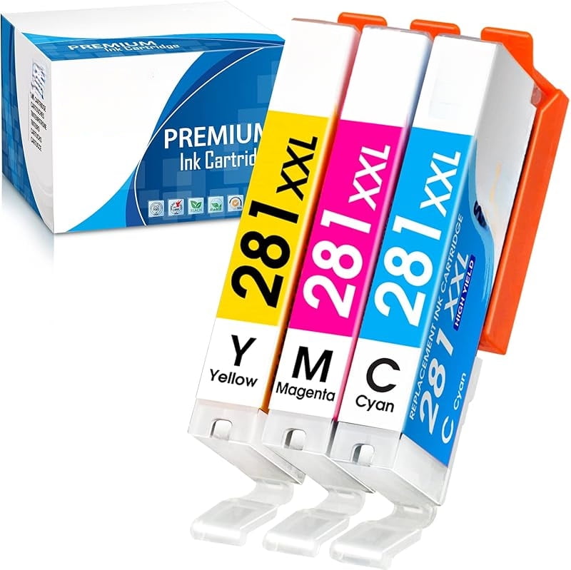 CLI-281XXL Cyan Magenta Yellow, Replacement for Canon 281 Ink ...