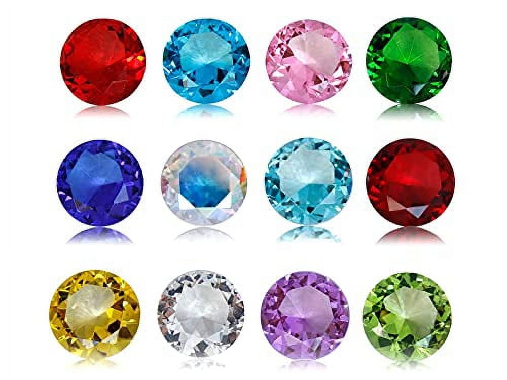 CLICK2GO 60mm Diamond Shaped Multicolor Glass Crystal Paperweight – 12 ...