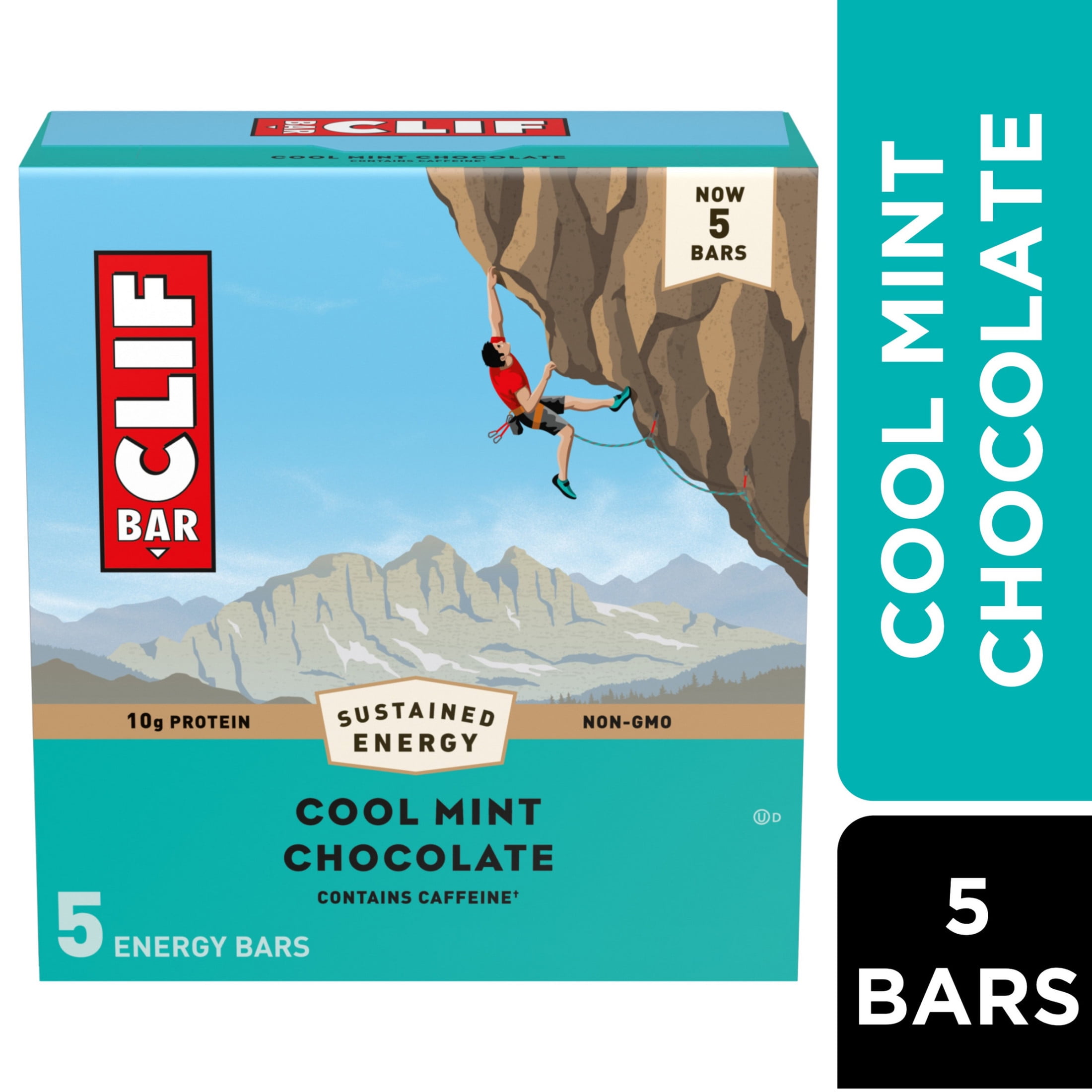 CLIF BAR - Cool Mint Chocolate with Caffeine - Made with Organic Oats ...