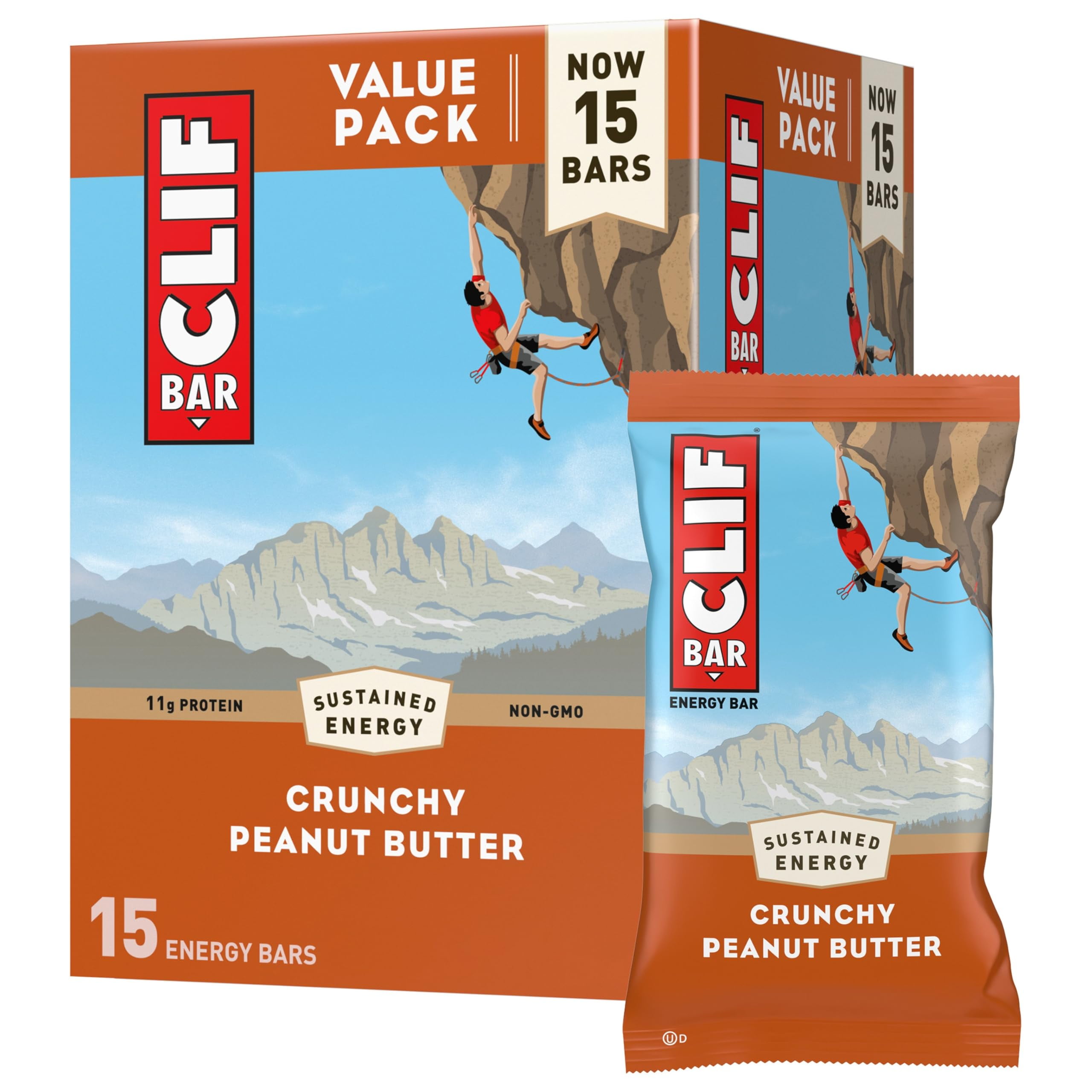CLIF BAR - Crunchy DMF15 Peanut Butter - Made with Organic Oats ...