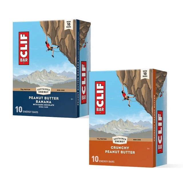 CLIF BAR Energy Bars, Peanut Butter Variety Pack, 2 Flavors, Plant ...
