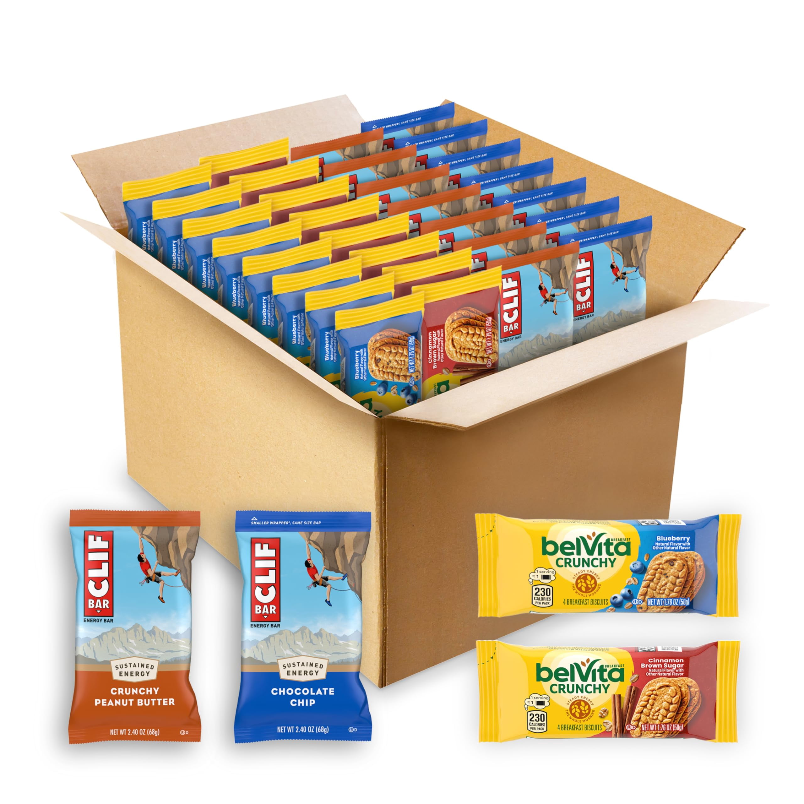 CLIF BAR Energy Bars VTF5 and belVita Breakfast Biscuits Variety Pack ...