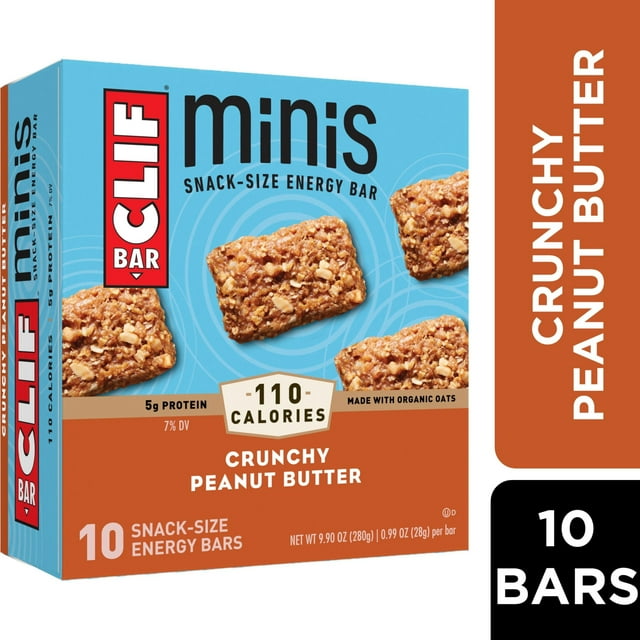 CLIF BAR Minis Crunchy Peanut Butter Flavor Snack-Size Energy Bars ...