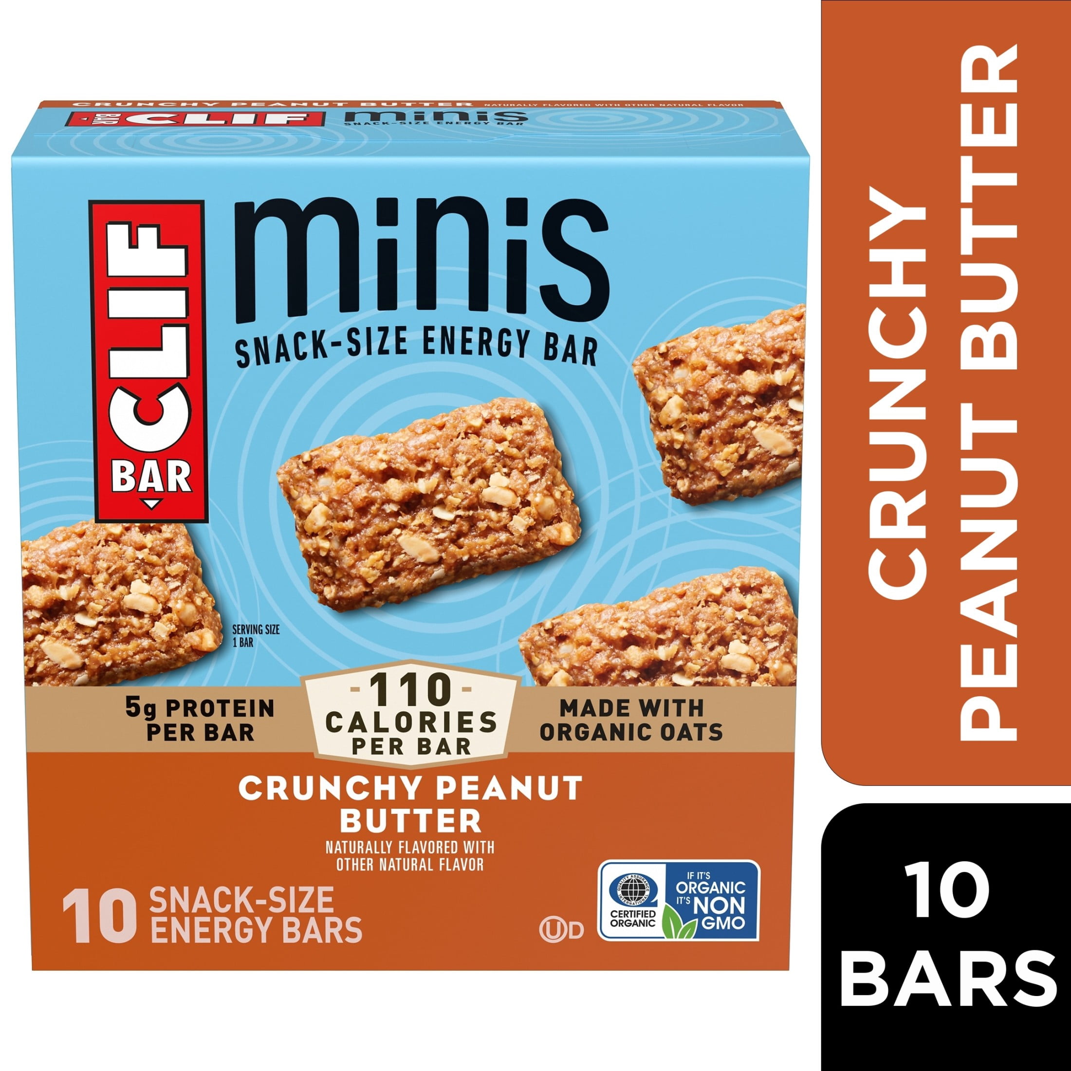 CLIF BAR Minis Crunchy Peanut Butter Flavor Snack-Size Energy Bars ...