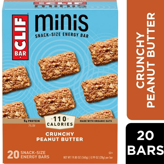CLIF BAR Minis - Crunchy Peanut Butter - Made with Organic Oats - 5g ...