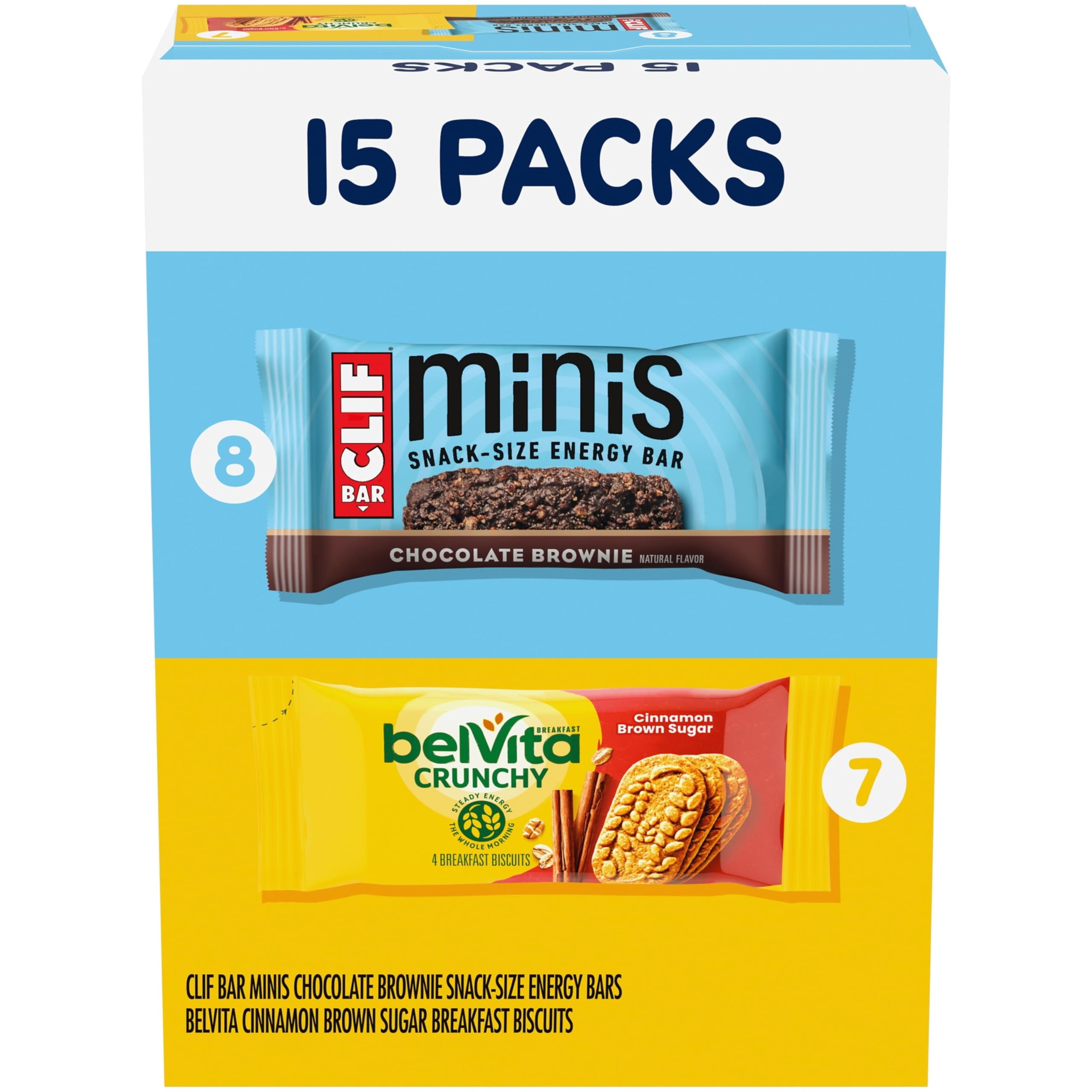 CLIF BAR Minis Energy YYF14 Bars & belVita Crunchy Breakfast Biscuits ...