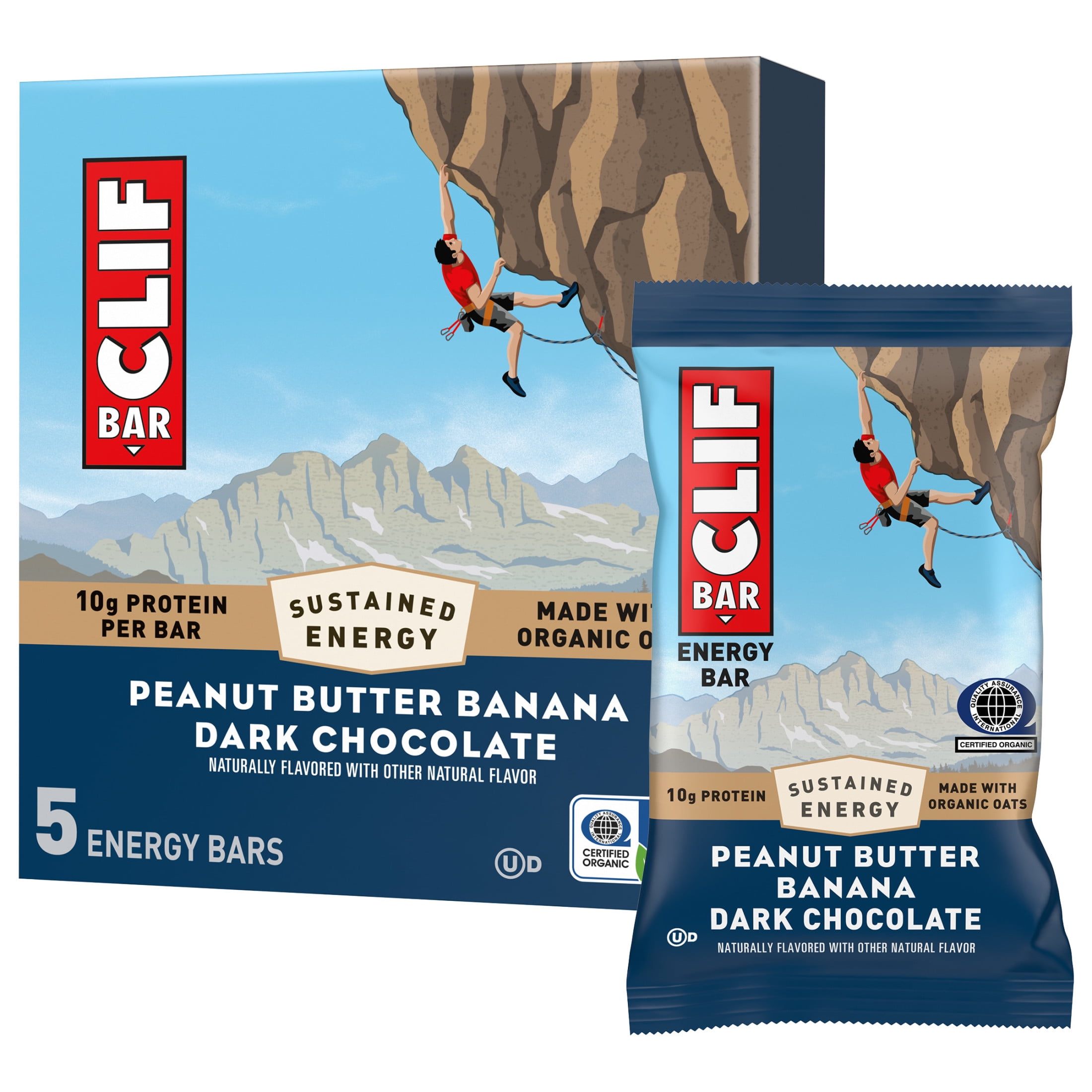 CLIF BAR Peanut Butter Banana with Dark Chocolate Flavor Energy Bars ...