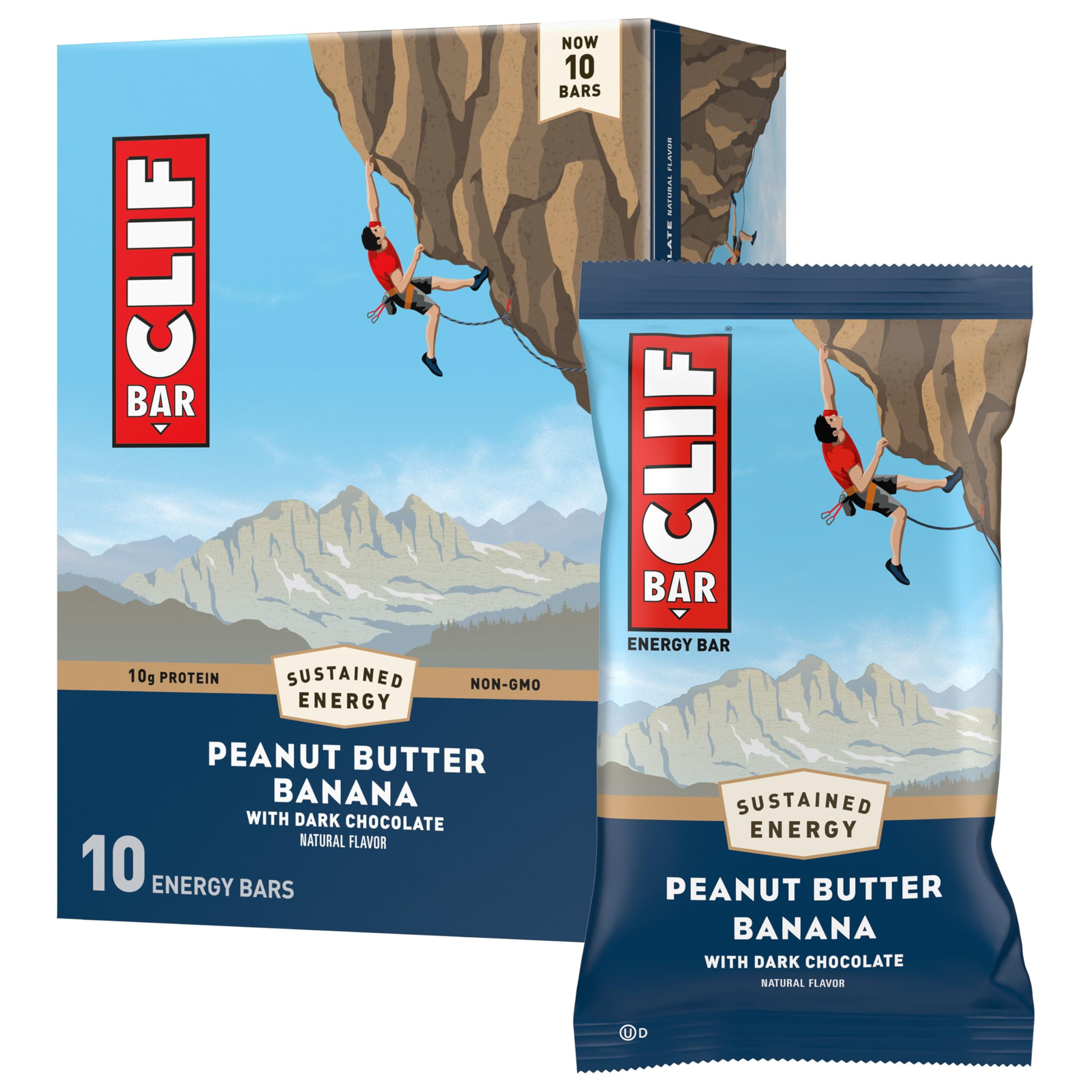 CLIF BAR - Peanut YYF14 Butter Banana with Dark Chocolate Flavor - Made with Organic Oats ...