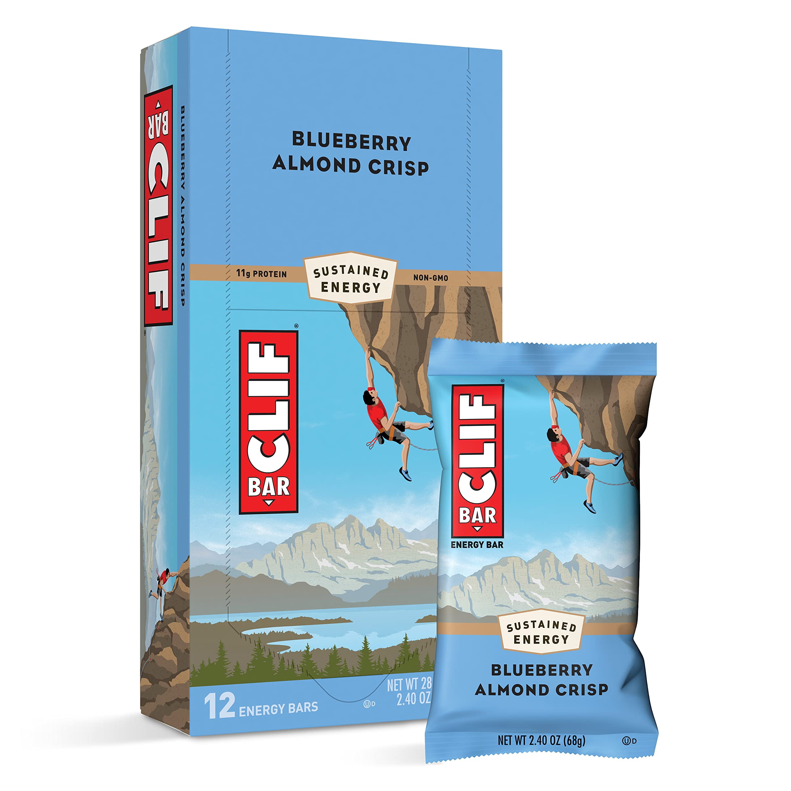 CLIF BARS - Energy OIF8 Bars - Blueberry Crisp - (2.4 Ounce Protein ...