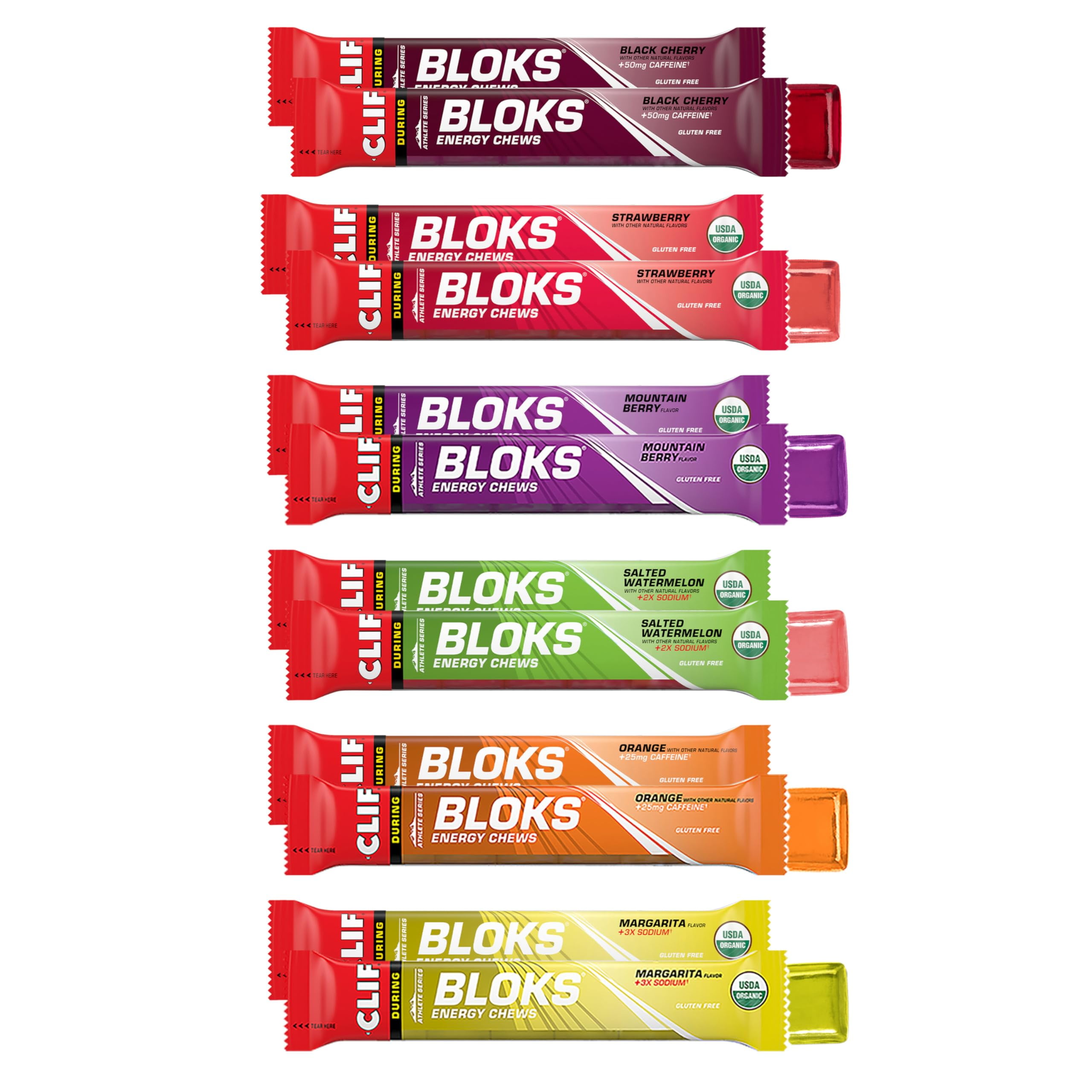 CLIF BLOKS - Energy IRF13 Chews - Variety Pack - Non-GMO - Plant Based ...