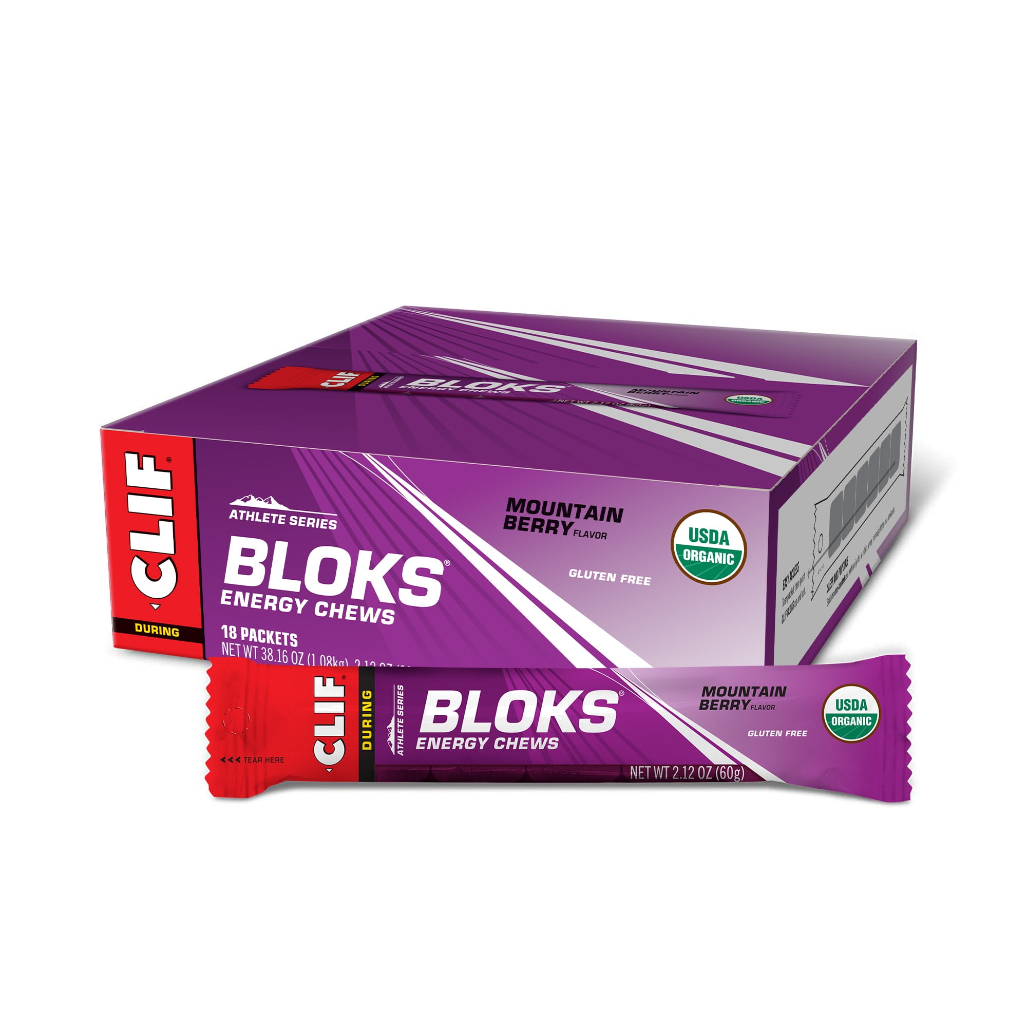 CLIF BLOKS - Mountain Berry Flavor - Energy Chews - Non-GMO - Plant ...