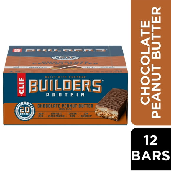 CLIF BUILDERS Protein Bars, Chocolate Peanut Butter Flavor, Gluten Free ...