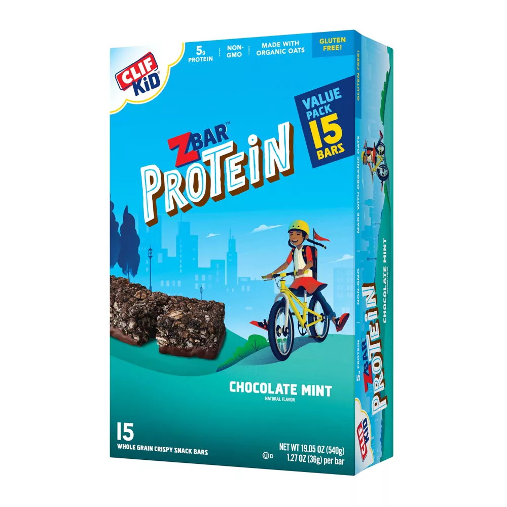 CLIF Kid ZBAR Protein Chocolate Mint Snack Bars - Walmart.com