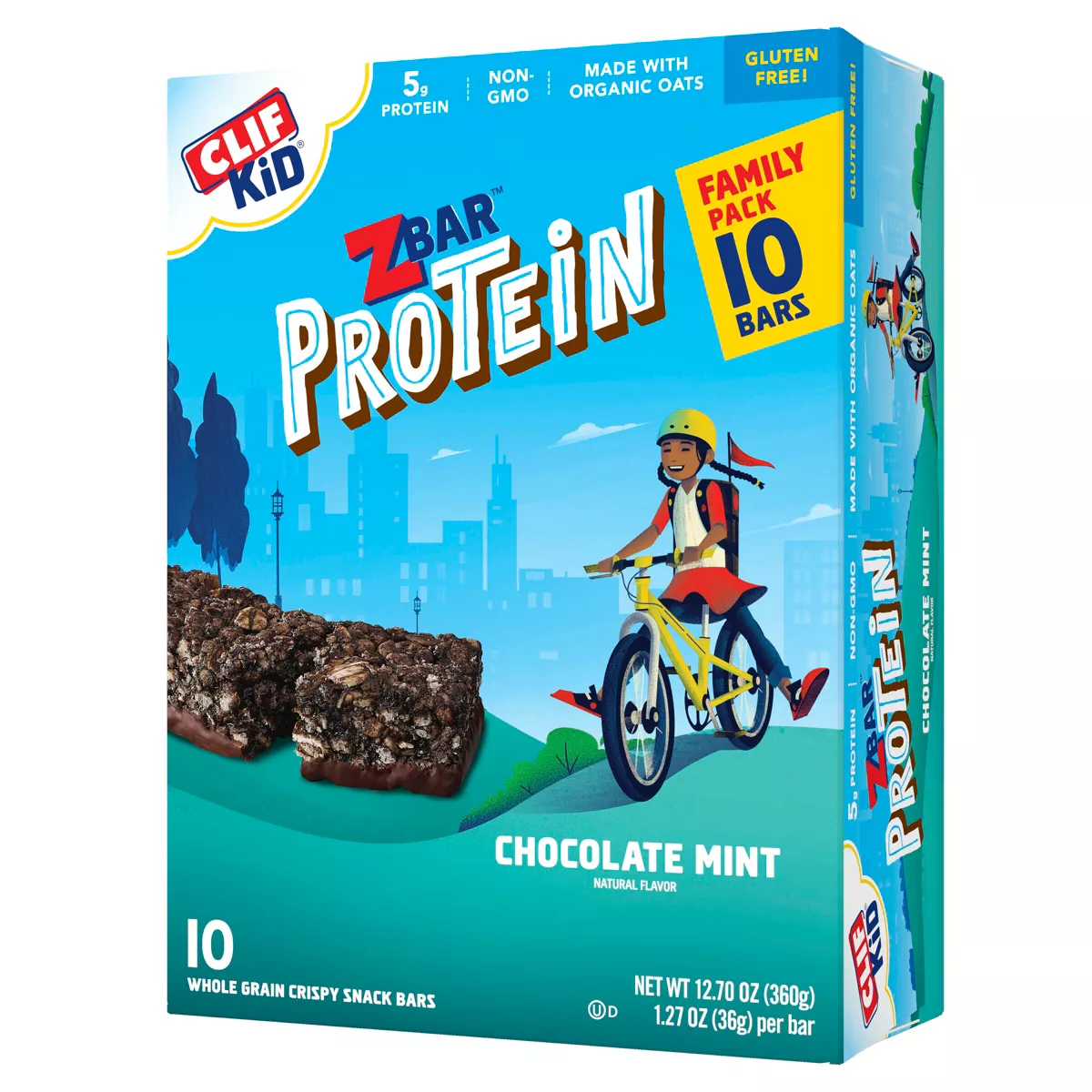 CLIF Kid ZBAR Protein Chocolate Mint Snack Bars - Walmart.com