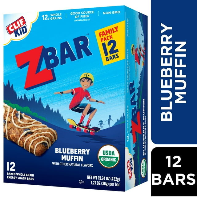 CLIF Kid Zbar - Blueberry Muffin - Soft Baked Whole Grain Snack Bars - USDA Organic - Non-GMO ...