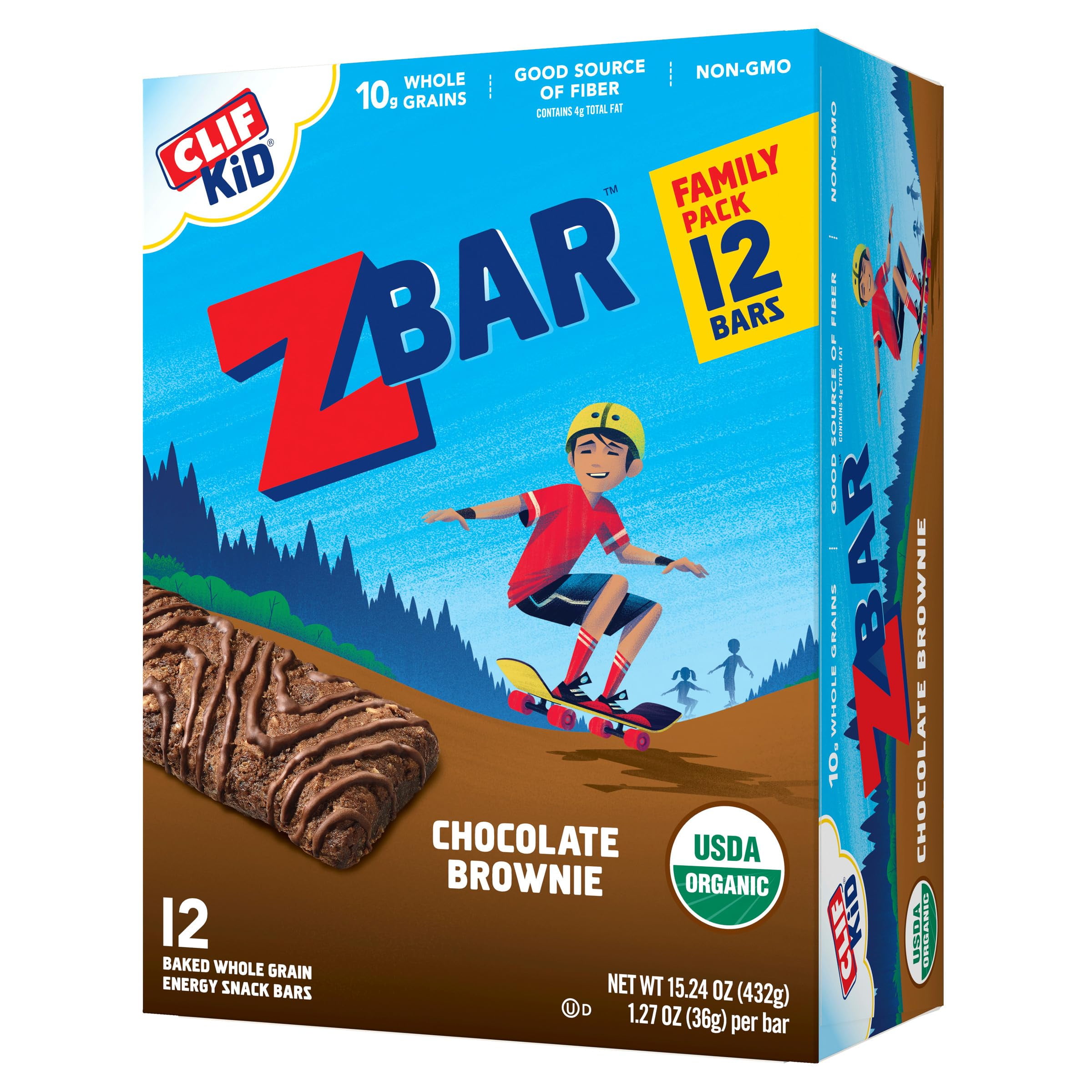 Clif Kid Zbar - Chocolate Brownie - Soft Baked Whole Grain Snack Bars ...