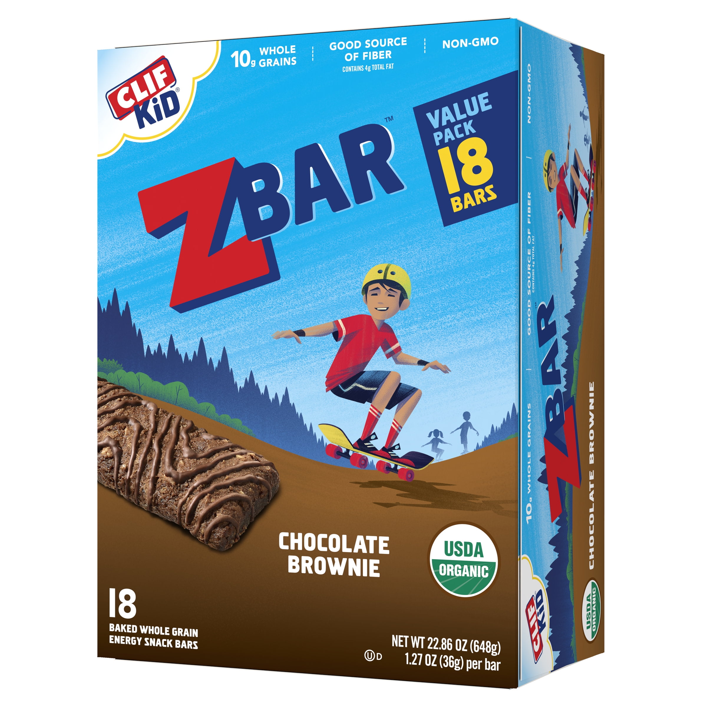 CLIF Kid Zbar - Chocolate Brownie - Soft Baked Whole Grain Snack Bars ...