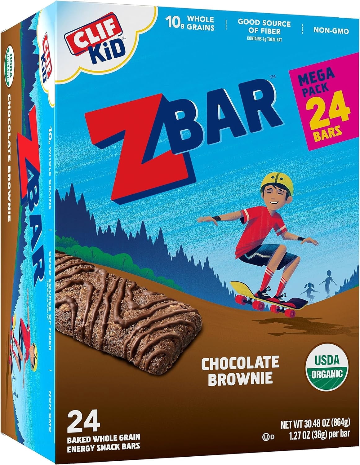 CLIF Kid Zbar - Chocolate Brownie - Soft Baked Whole Grain Snack Bars ...