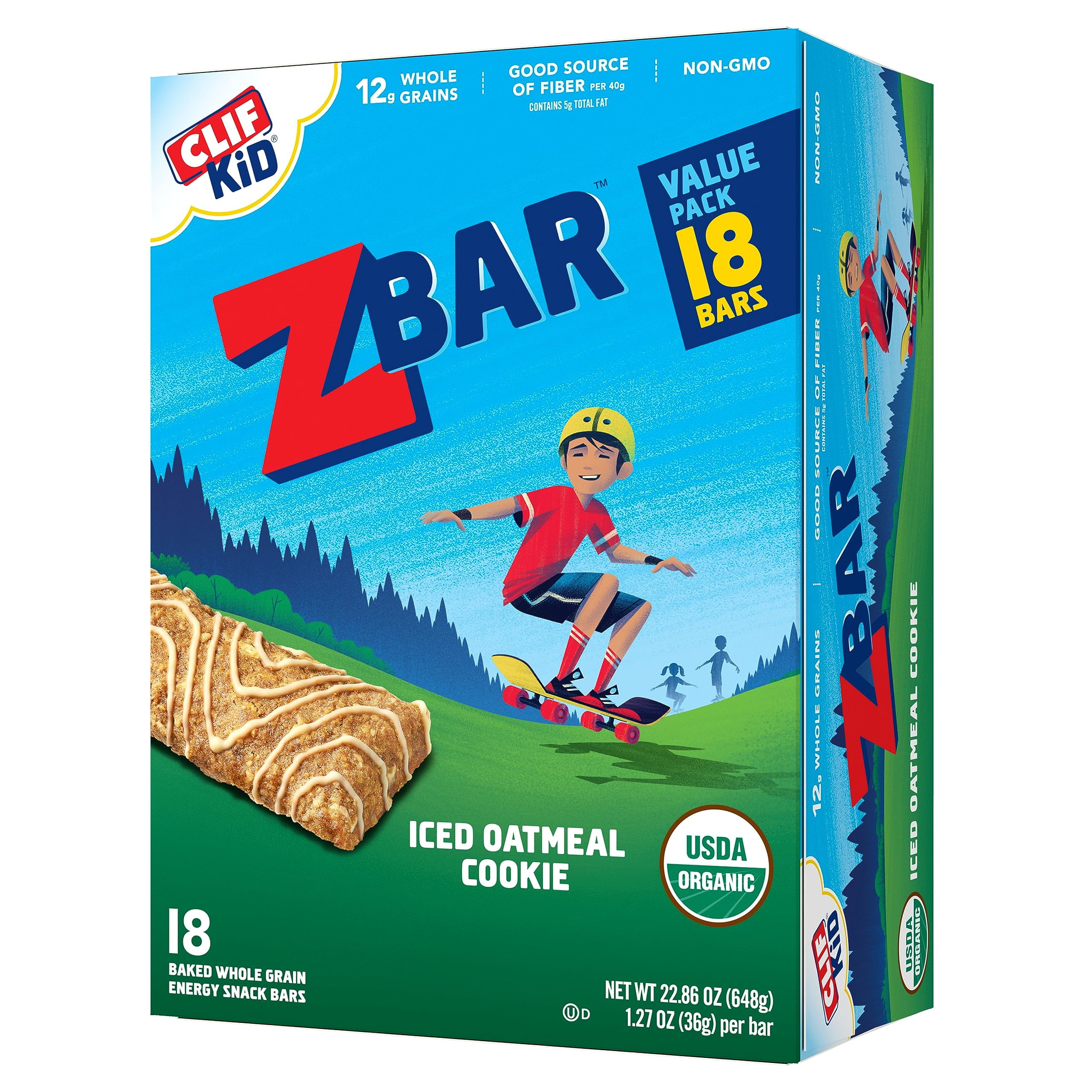 CLIF Kid Zbar - Iced Oatmeal Cookie - Soft Baked Whole Grain Snack Bars ...
