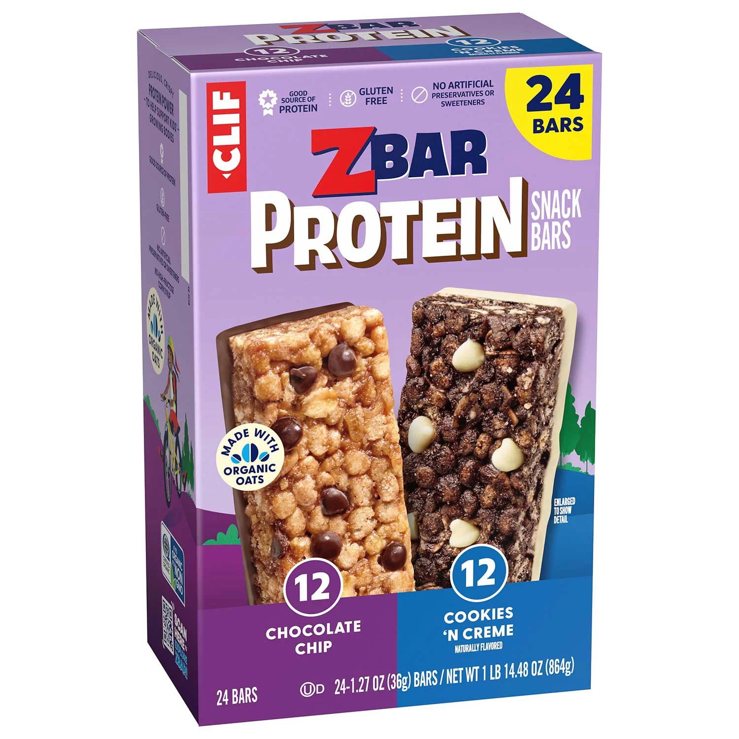 CLIF Z Bar Protein Gluten Free Bar, Variety Pack, 1.27 Ounce (Pack of ...