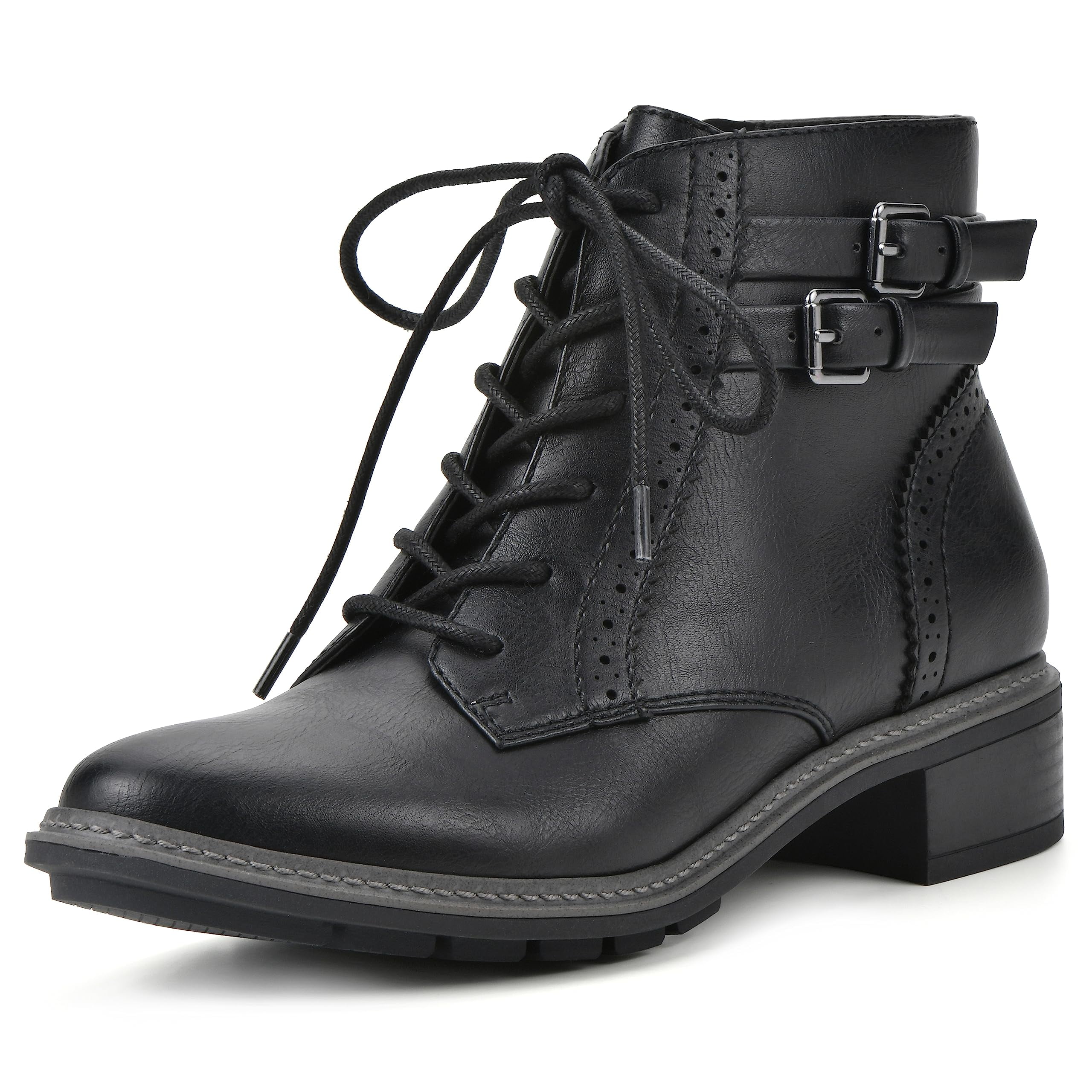 CLIFFS BY WHITE MOUNTAIN Women's Shoes Elibeth Stacked Heel Lace-Up ...