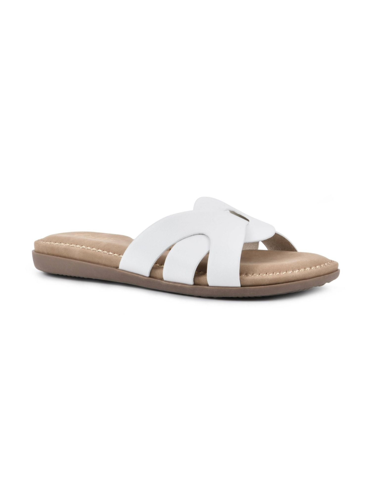 CLIFFS BY WHITE MOUNTAIN Womens White Flexible Outsole Cushioned Woven ...