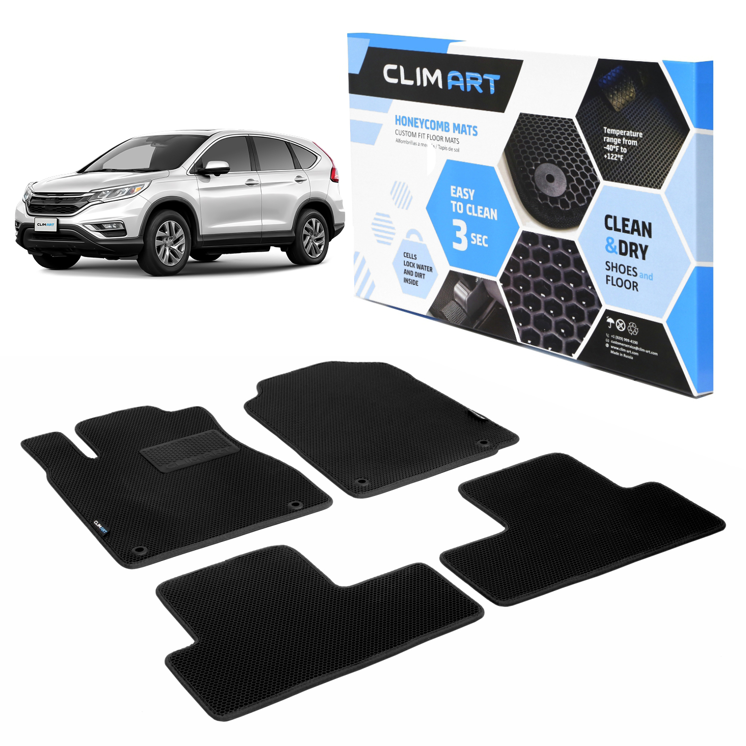 CLIM ART All-Weather Car Floor Mats Compatible with Honda CR-V (CRV ...