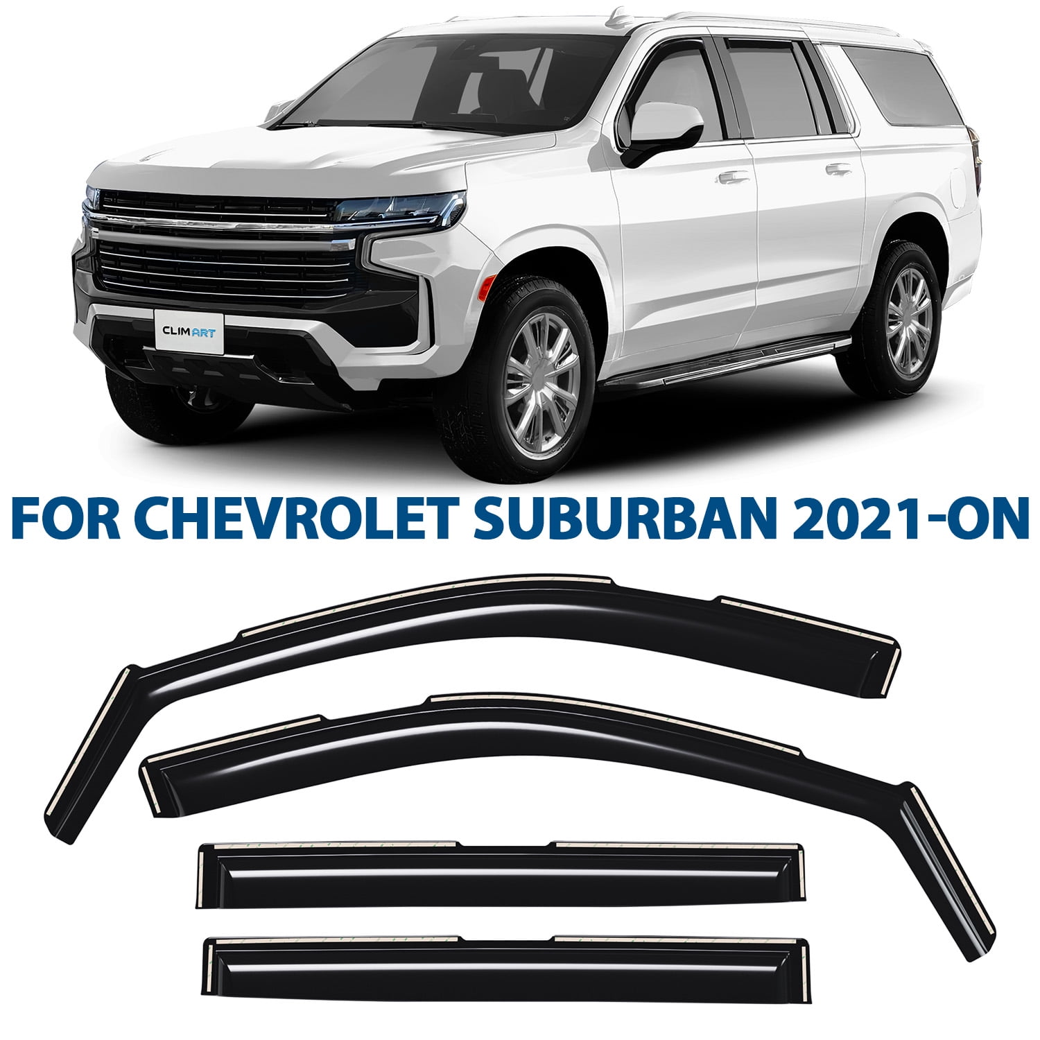 CLIM ART in-Channel Incredibly Durable Rain Guards for Chevrolet (Chevy ...