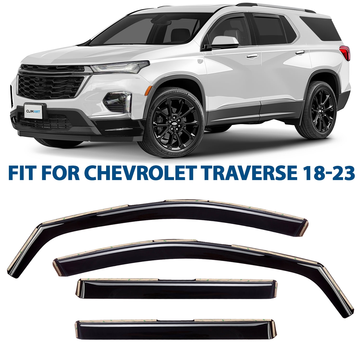 CLIM ART In-Channel Incredibly Durable Rain Guards for Chevrolet (Chevy ...