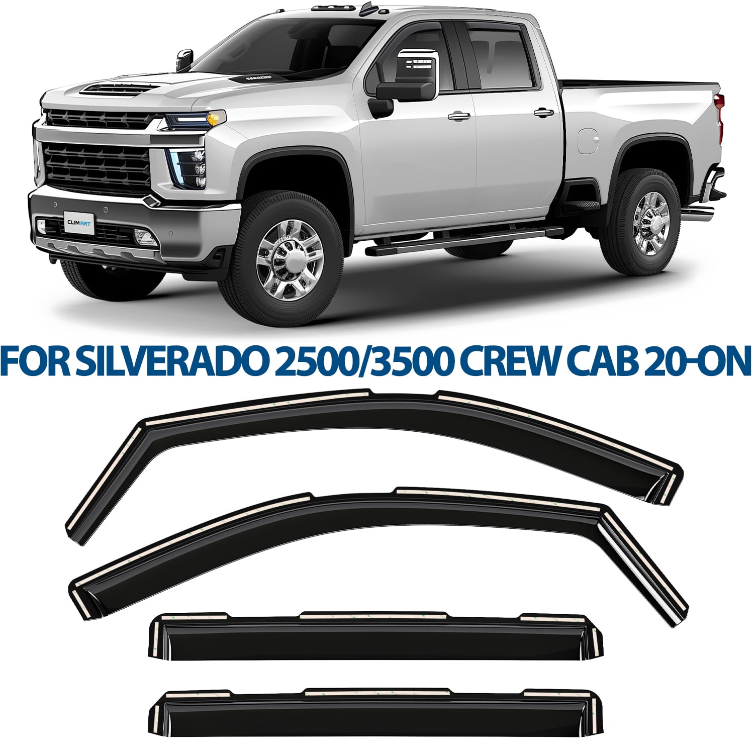CLIM ART in-Channel Incredibly Durable Rain Guards for Chevy Silverado ...