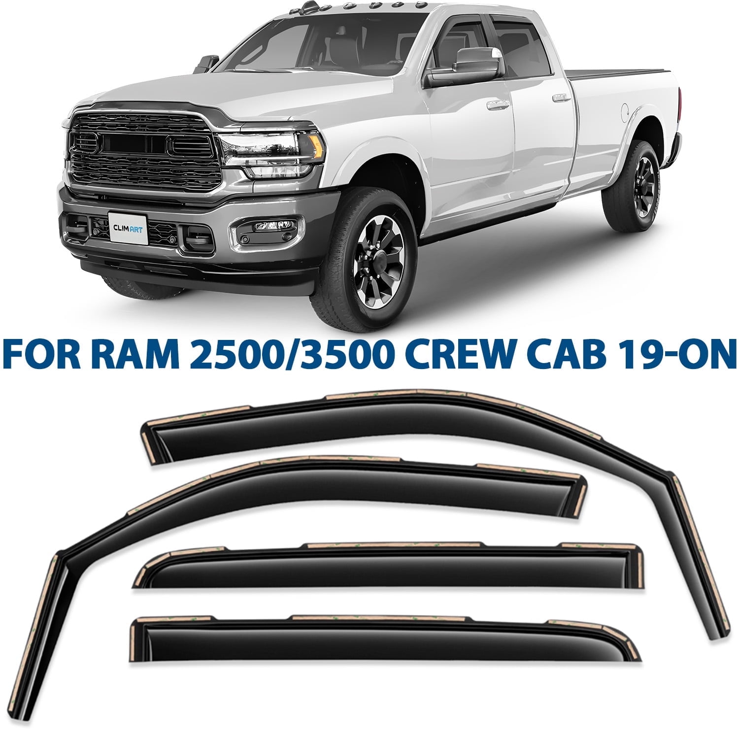 CLIM ART In-Channel Incredibly Durable Rain Guards for Dodge RAM 2500 ...